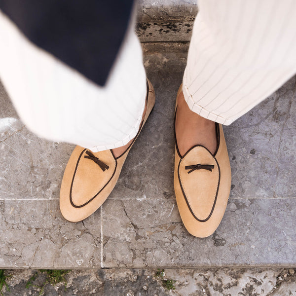 Velasca | Women’s beige Belgian loafers, entirely made in Italy