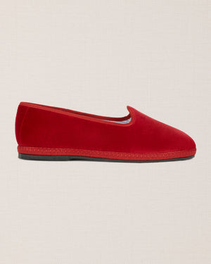 Velasca | Red velvet friulane slip-on shoes, Made in Italy