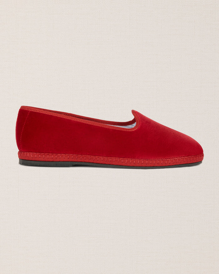 Velasca | Red velvet friulane slip-on shoes, Made in Italy