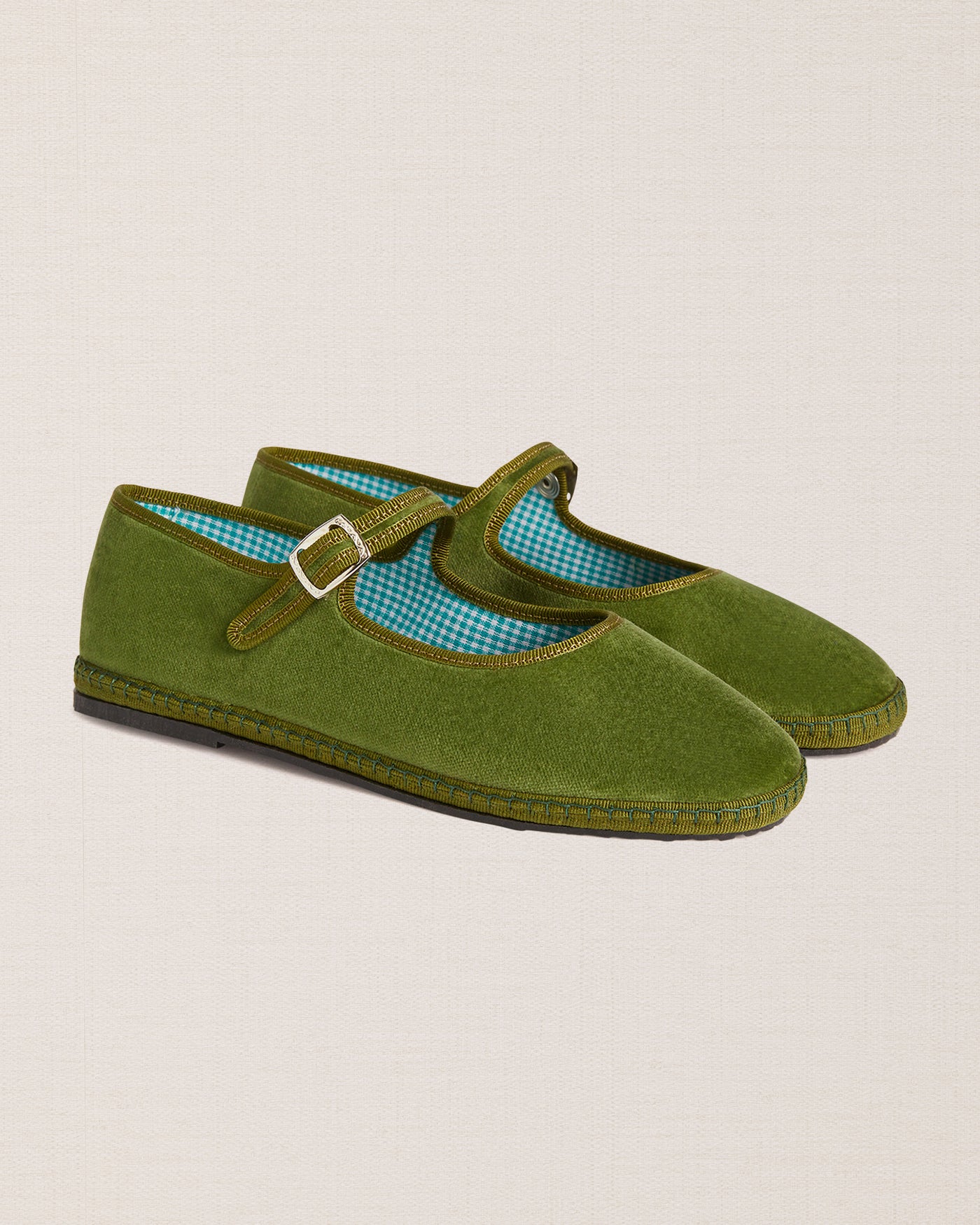 Velasca | Friulane shoes with a strap in green, handmade